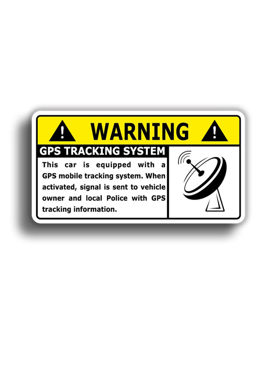 GPS Warning 12x6 cm Sticker – Stickermess