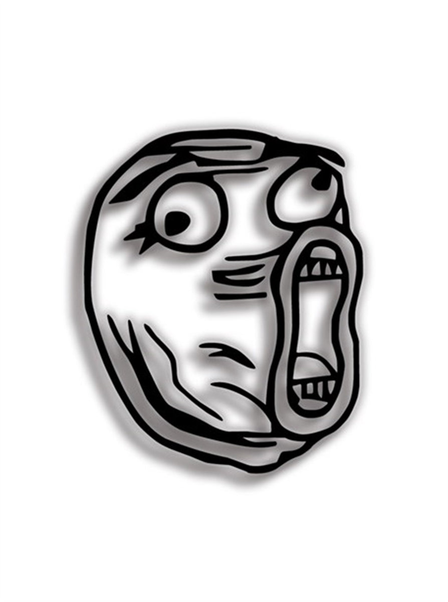 Troll Face 10x8 cm Siyah Sticker – Stickermess