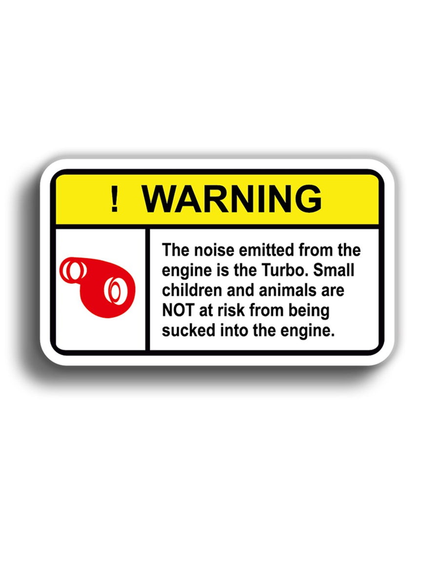 Warning Turbo 11x6 cm Sticker – Stickermess